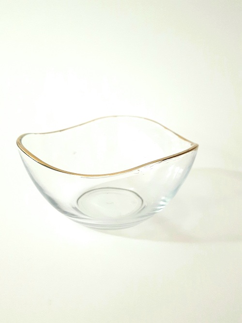 Bol Transparent Filet Or - Kitchenart.ma | Livraison partout au Maroc