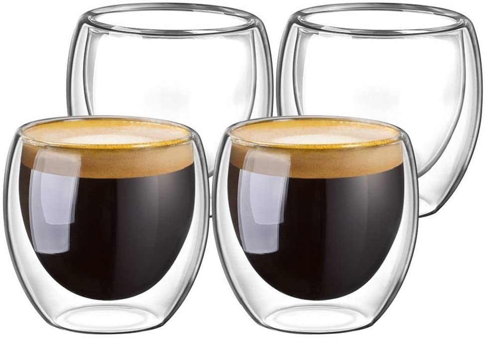 4 Verres double paroi 80 ml - Kitchenart.ma